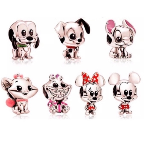 Jewelry | 7 Pieces Mickey Mouse Minnie Mouse Bead Collection Charm Set ...